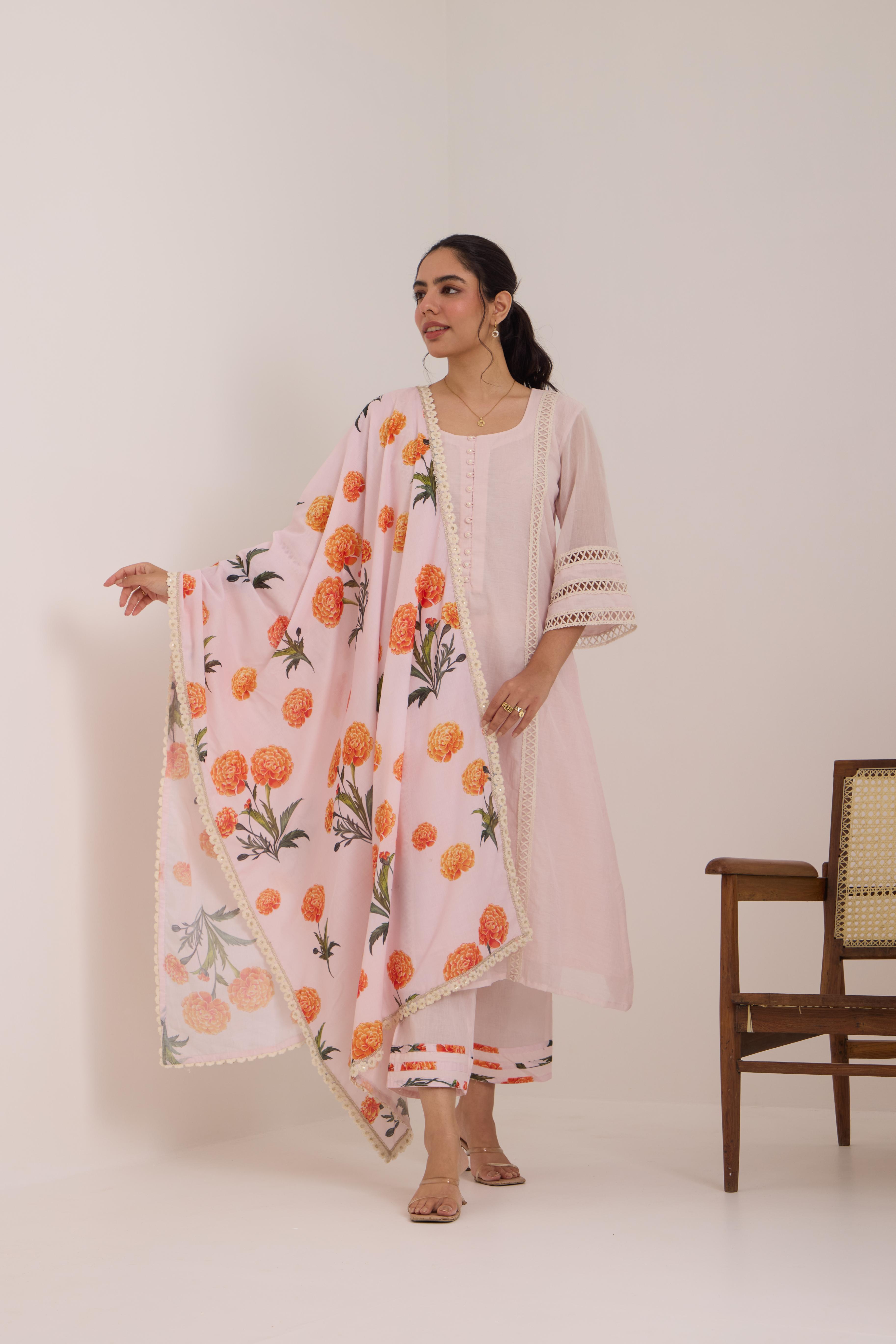 Tanira- Pink Suit set – Sitarah