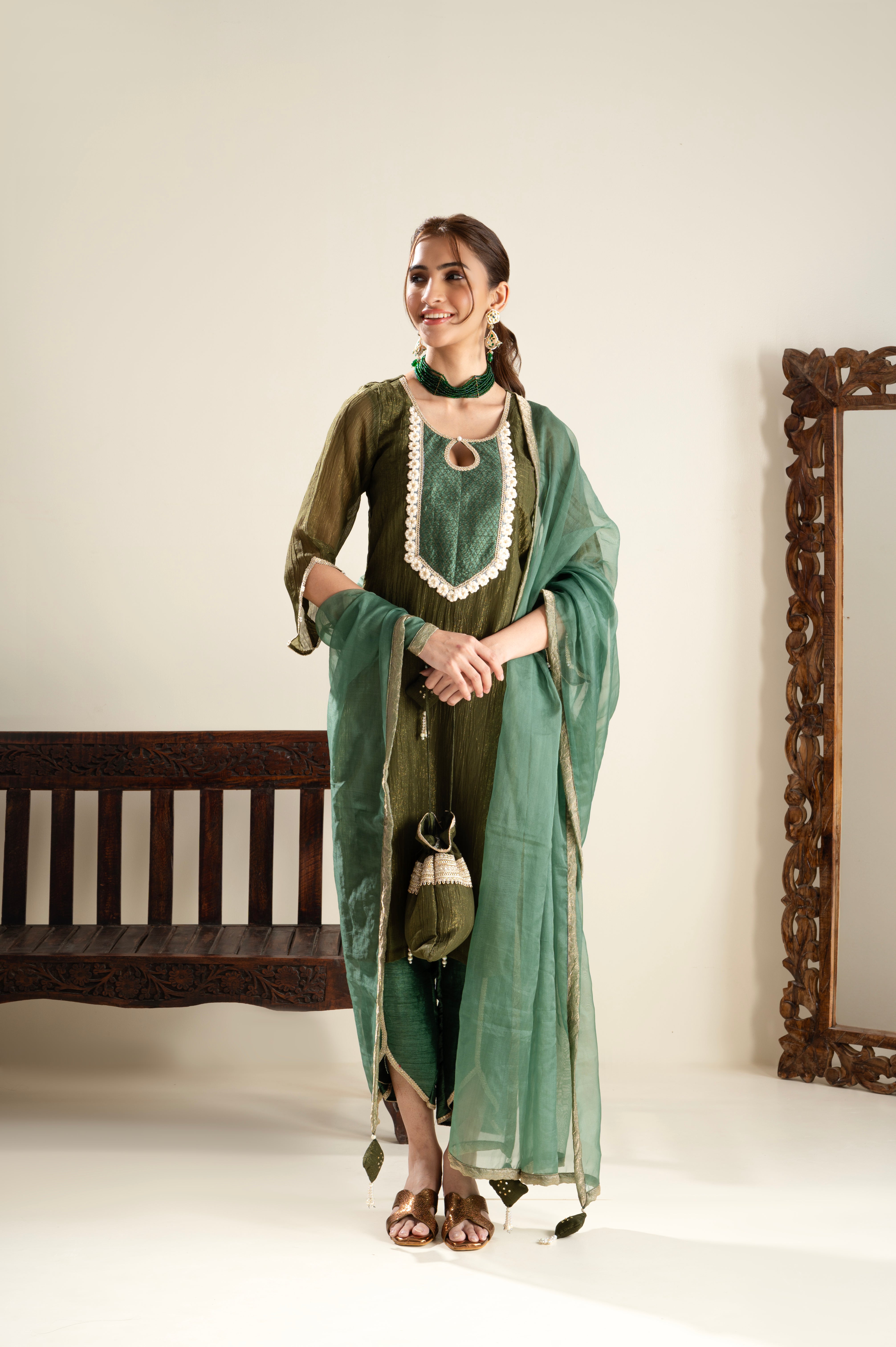 Khubani Green Suit Set – Sitarah