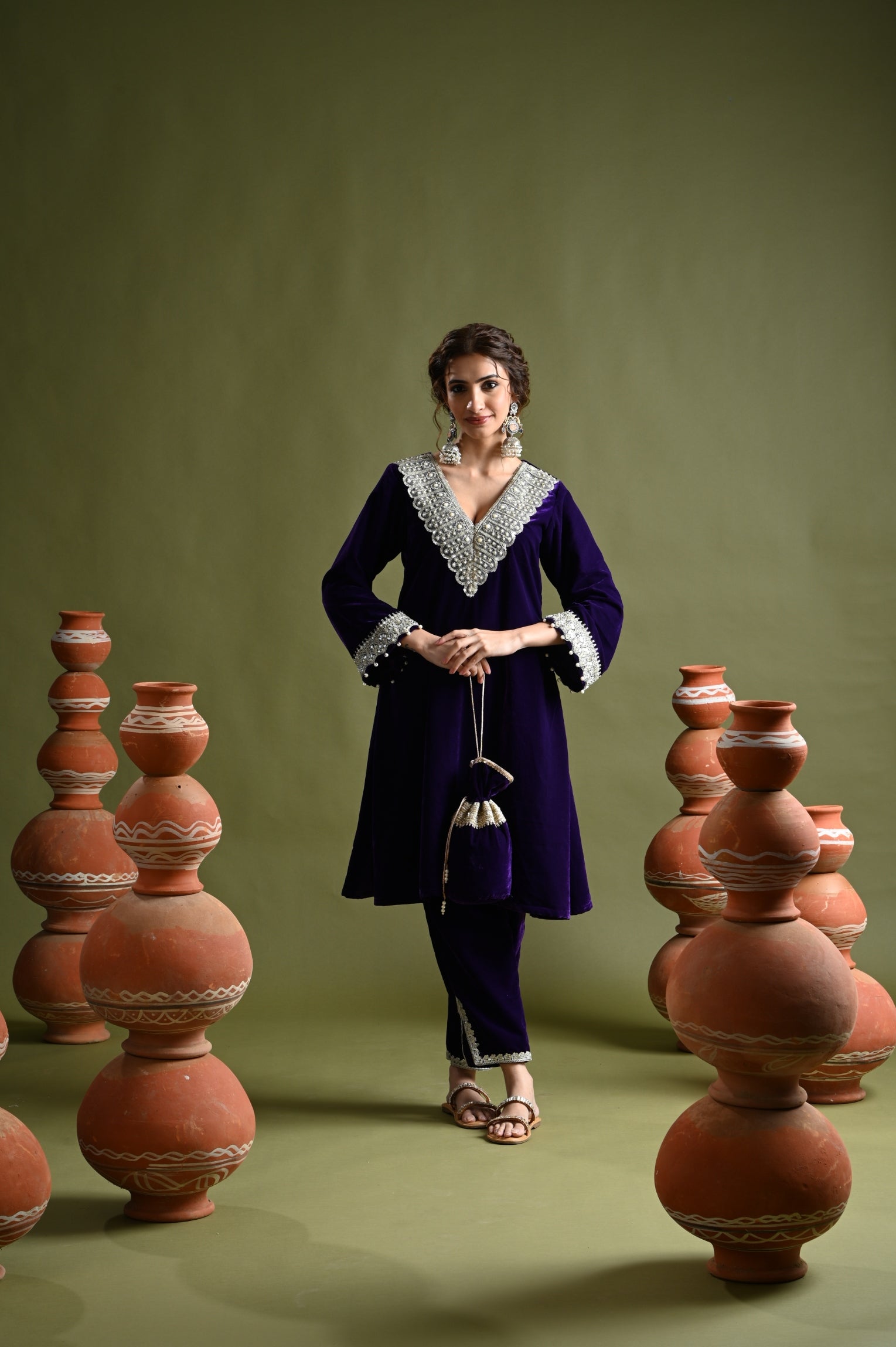 Zoya-Purple Velvet Coord Set – Sitarah